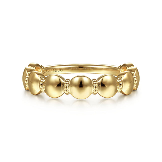 14K Yellow Gold Round Station Stackable Ring – Stiles Jewelers