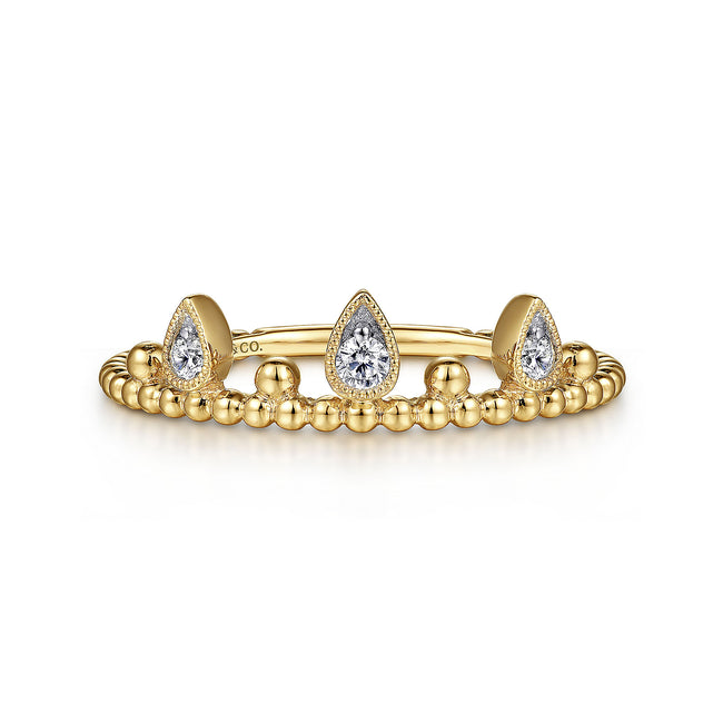 14K Yellow Gold Diamond Crown Bujukan Ring – Stiles Jewelers