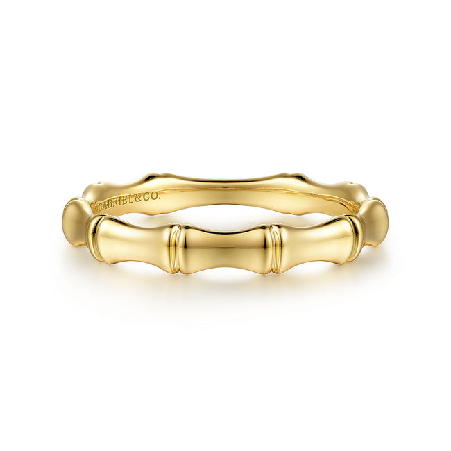 14K Yellow Gold Bamboo Shape Stackable Ring – Stiles Jewelers