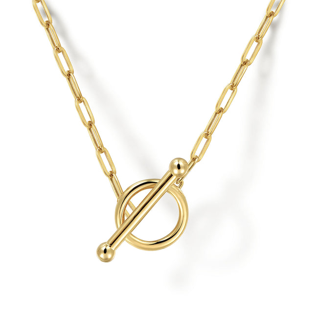 14K Yellow Gold Chain Necklace with Toggle – Stiles Jewelers